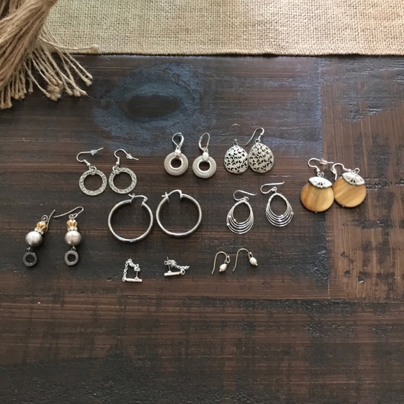 Jewelry | Pierced Earrings Set Of 9 Different Styles Lengths | Poshmark